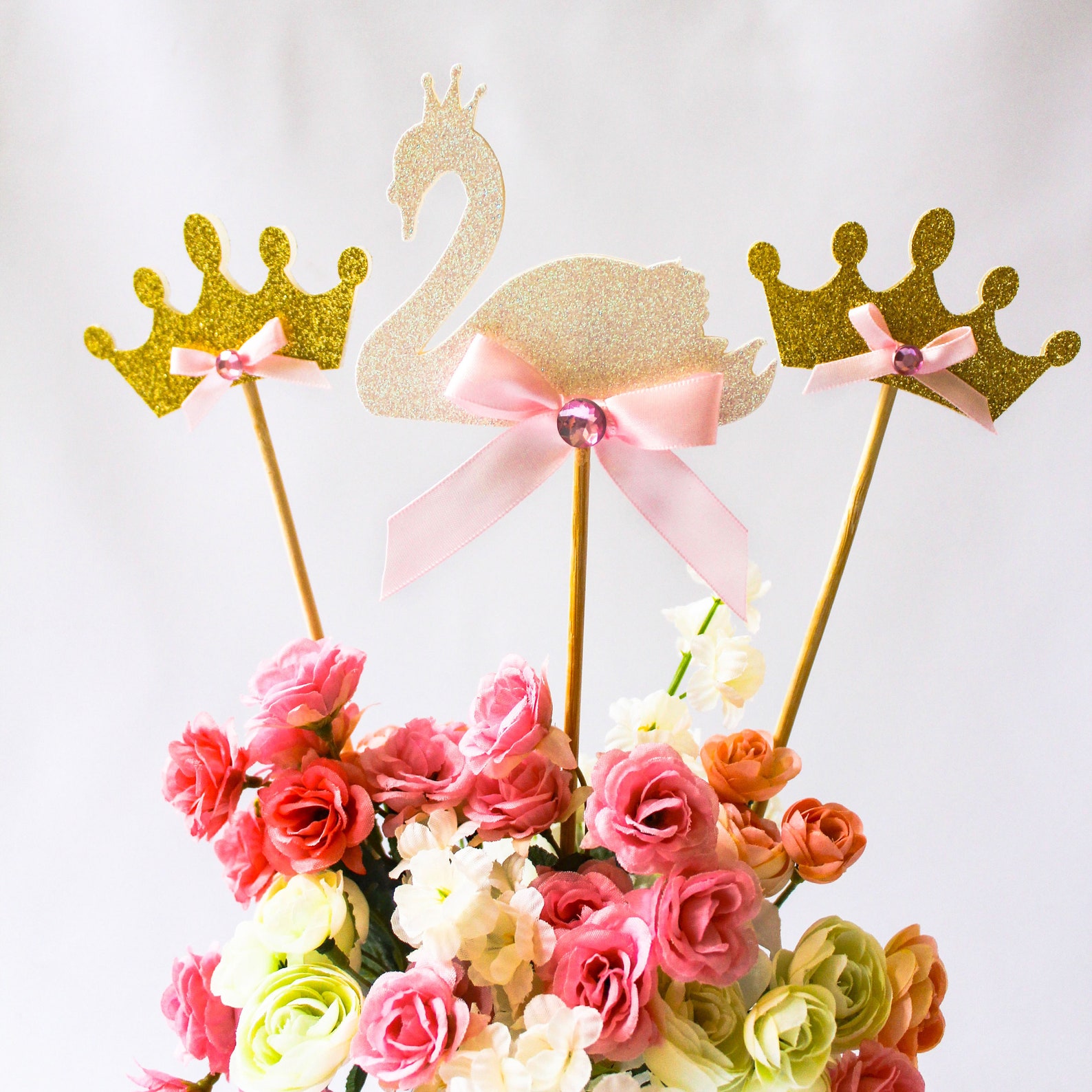 Swan Centerpieces/tiara Centerpieces/swan Princess Centerpieces/swan ...