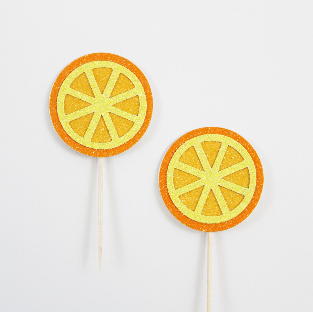 Orange Cupcake Toppers/orange Cupcake Topper/tutti Frutti Cupcake ...