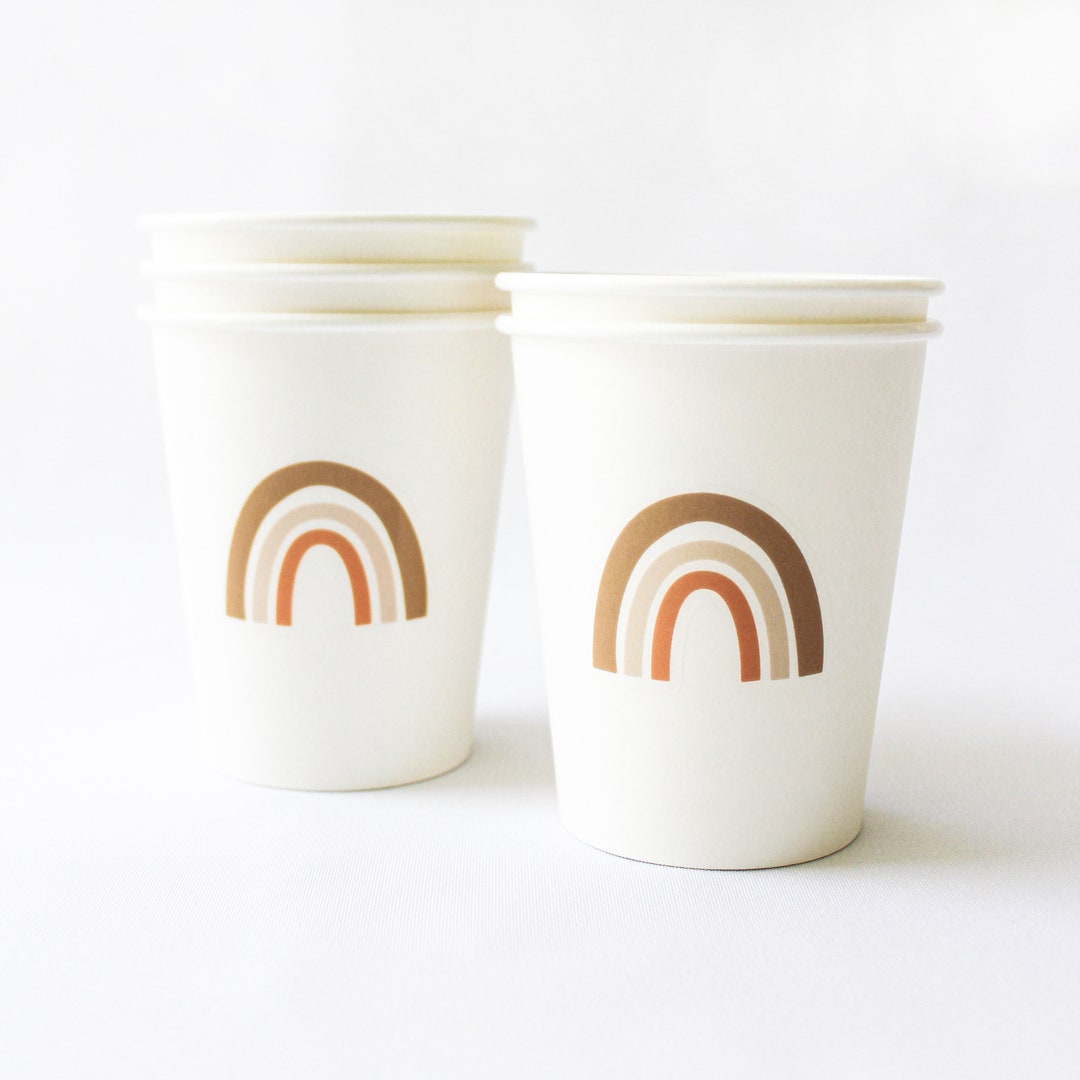 Boho Cups/boho Rainbow Cups/brown Boho Cups/brown Boho Birthday Party ...