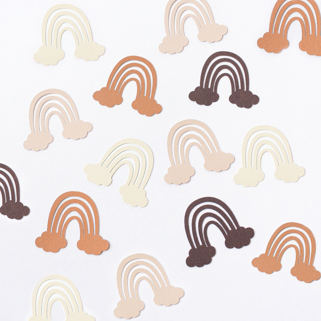 Boho Rainbow Confetti/brown Boho Rainbow Confetti /brown Boho Confetti ...