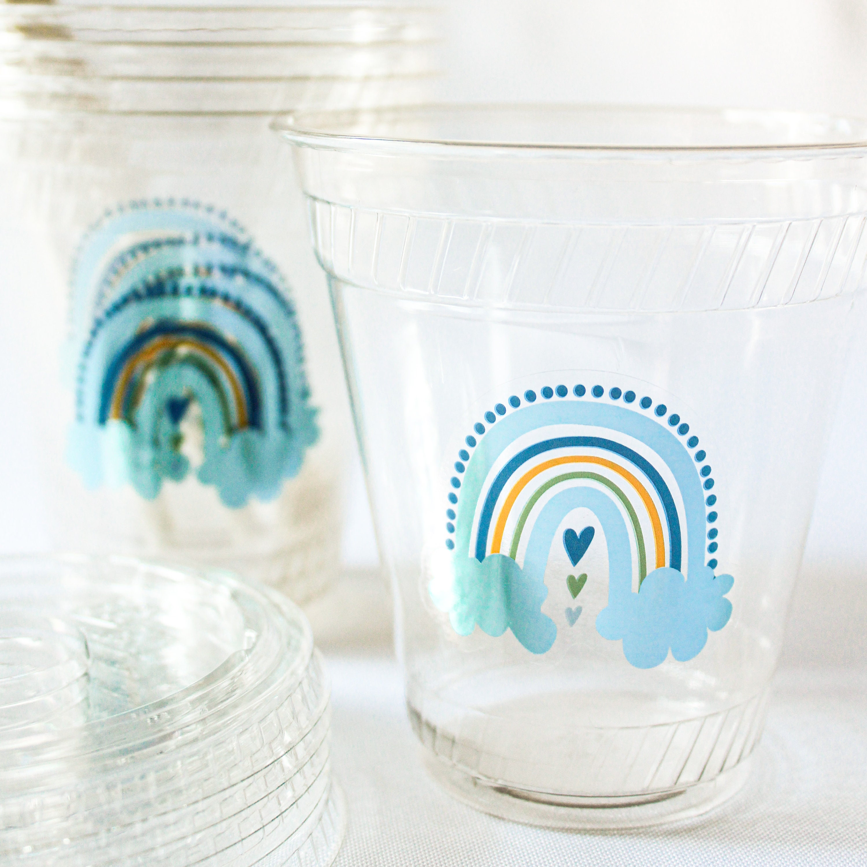 Boho Cups/boho Rainbow Cups/blue Boho Cups/blue Boho Birthday Party ...
