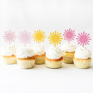 Boho Sun Cupcake Toppers/sun Cupcake Toppers/sunshine Cupcake Toppers ...