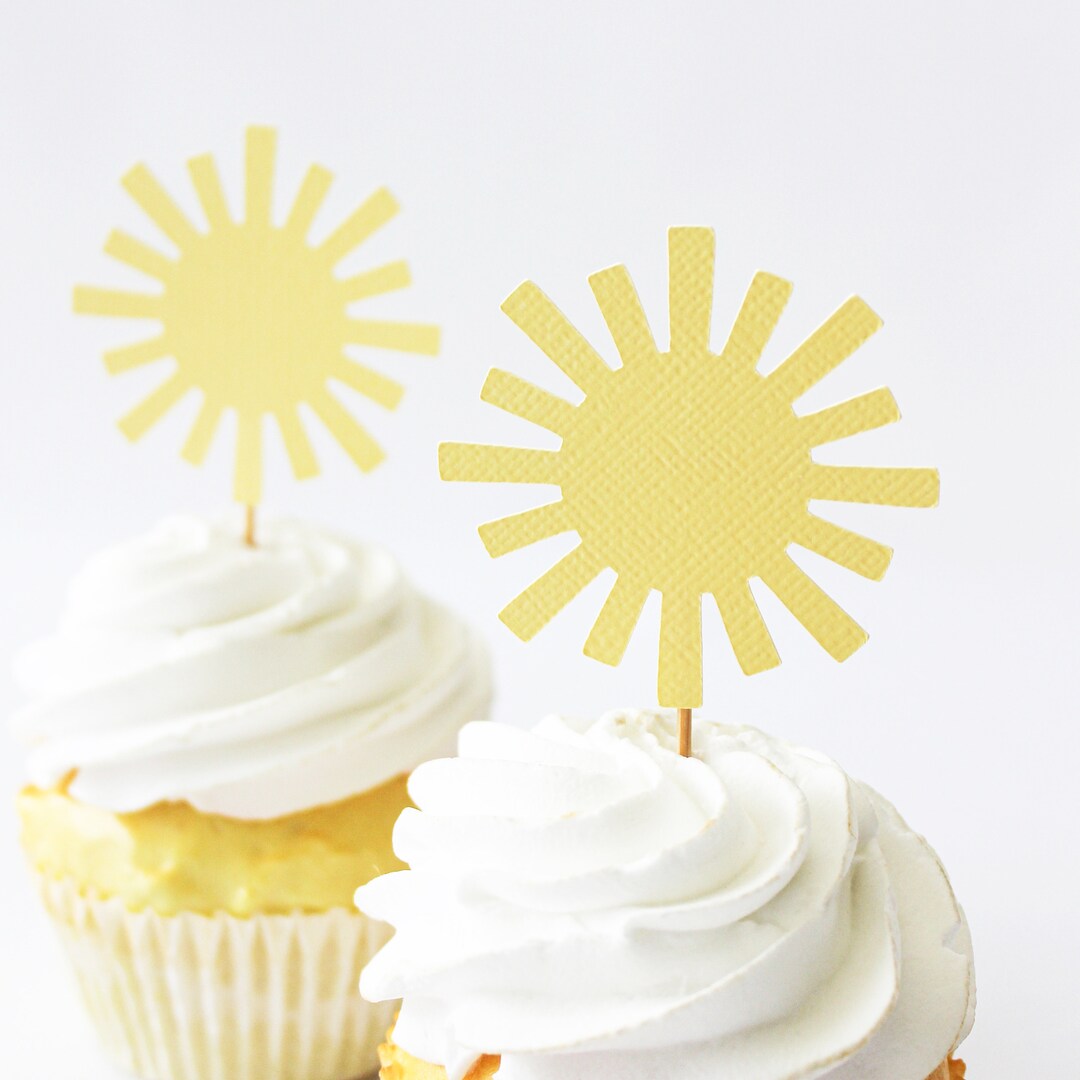 Boho Sun Cupcake Toppers/sun Cupcake Toppers/sunshine Cupcake Toppers ...