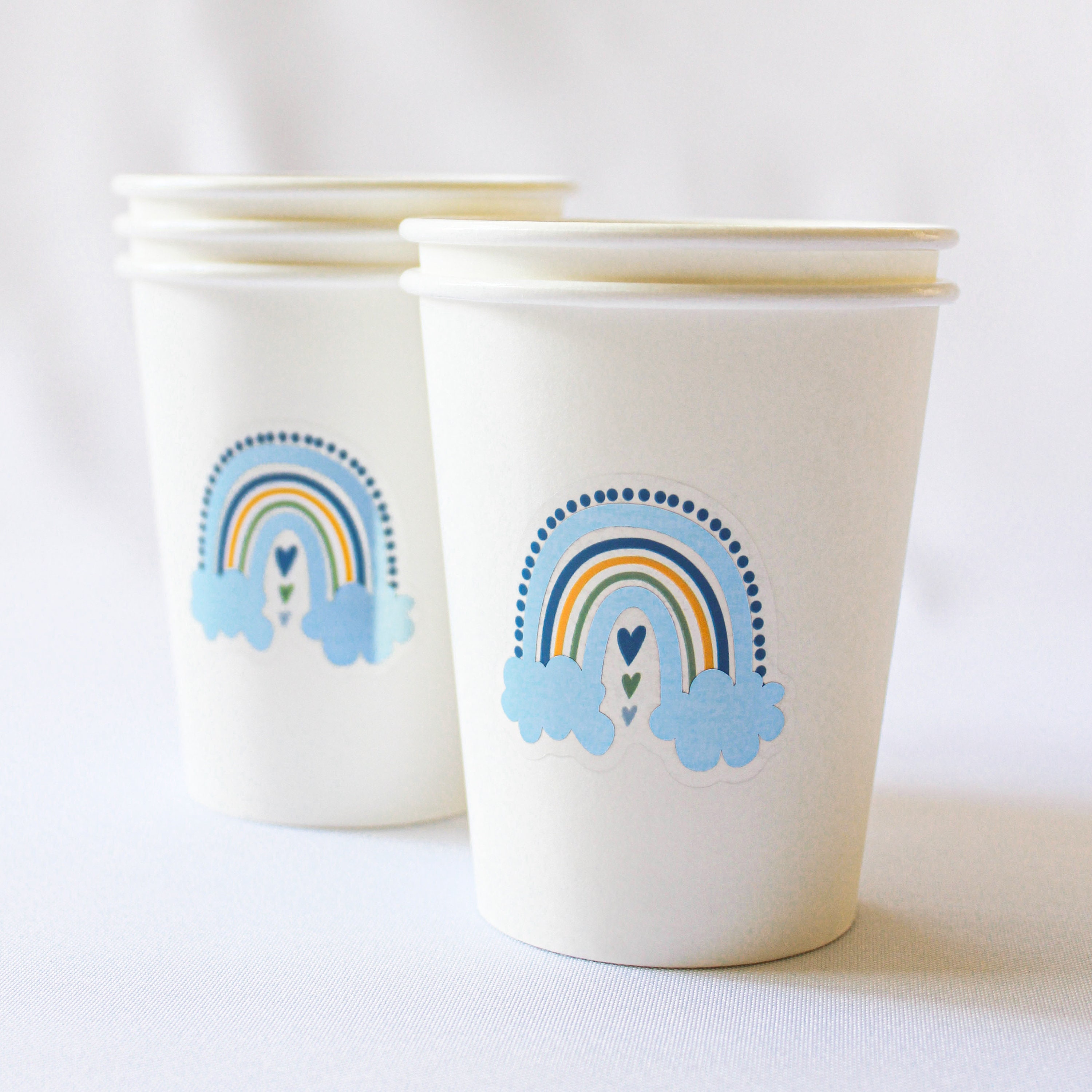 Boho Cups/boho Rainbow Cups/blue Boho Cups/blue Boho Birthday Party ...