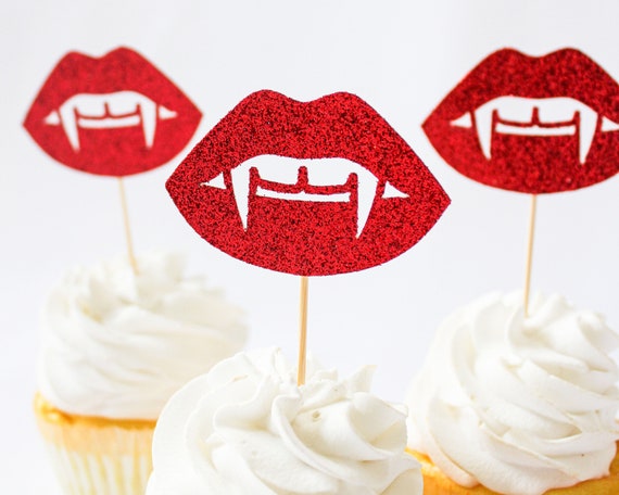 Vampire Birthday Cupcake Toppers/vampire Birthday | Etsy