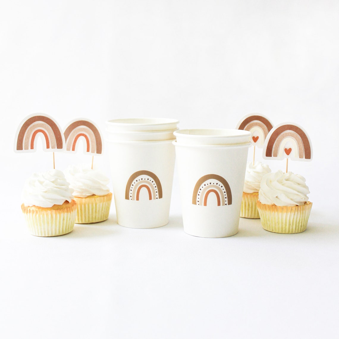 Boho Cups/Boho Rainbow Cups/Brown Boho Cups/Brown Boho | Etsy