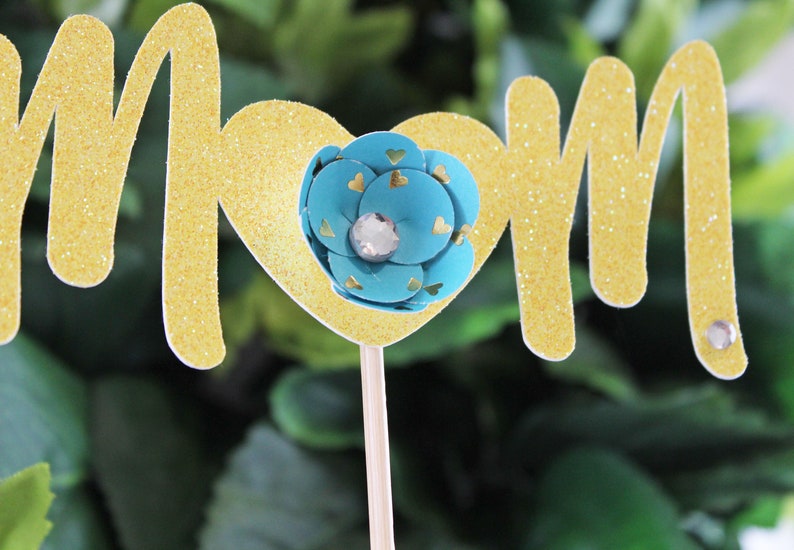 MOM With Beautiful Flower Cake Topper/mother's Day Cake | Etsy