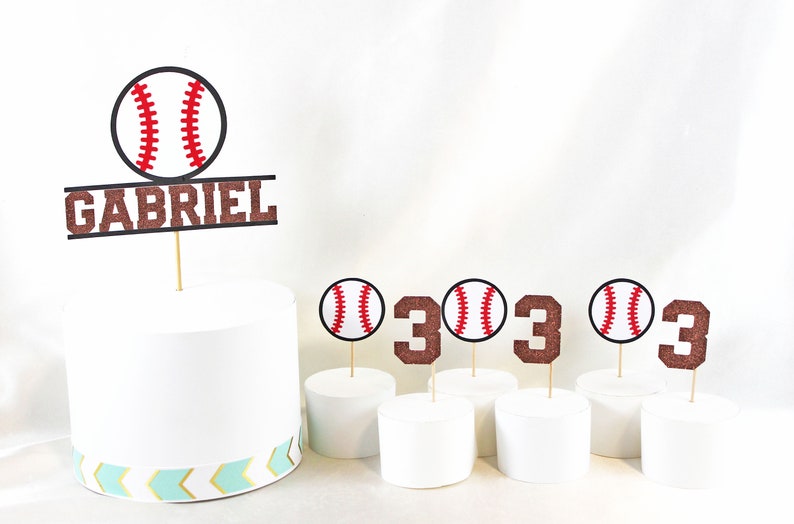 Baseball Cupcake Topper/baseball Topper/baseball Birthday/baseball Baby ...