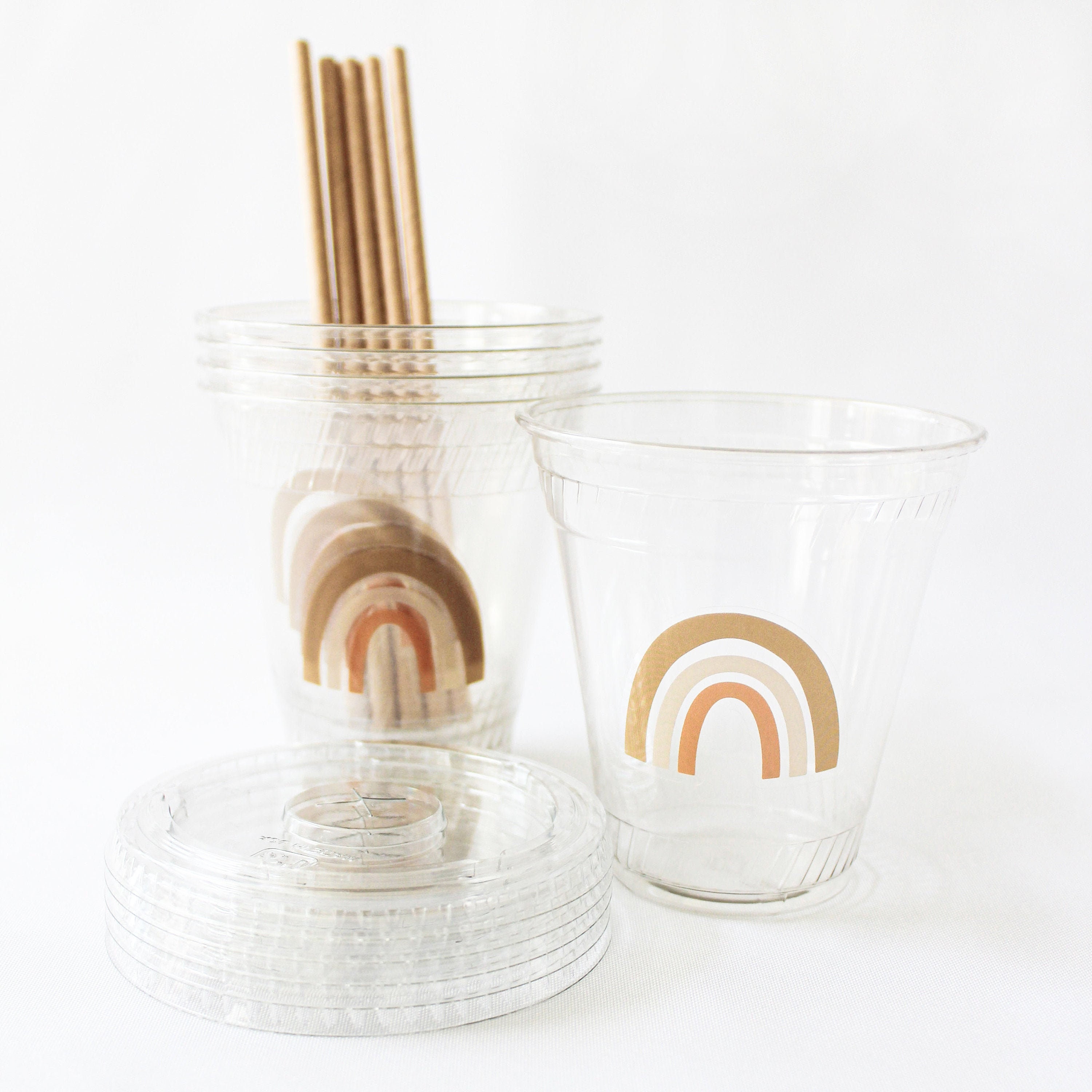 Boho Cups/boho Rainbow Cups/brown Boho Cups/brown Boho Birthday Party ...