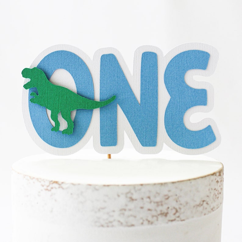 Blue Dinosaur Cake Topper/blue Dinosaur 1st Birthday Party/dinosaur One ...