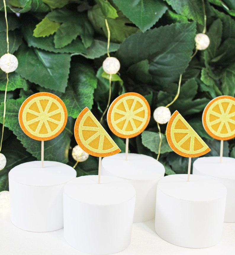 Orange Cupcake Toppers/orange Cupcake Topper/tutti Frutti Cupcake ...