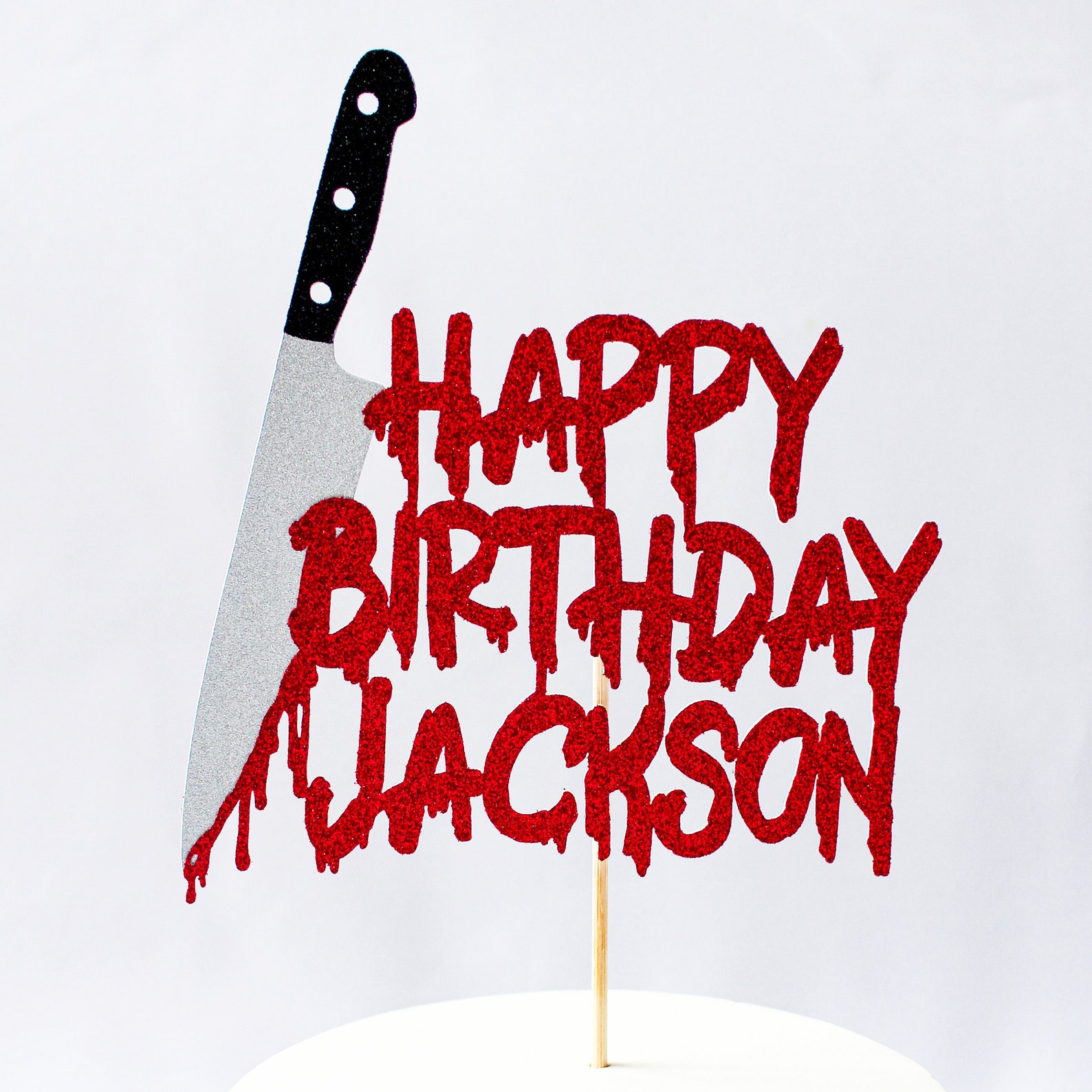 Horror Knife Cake Topper/horror Cake Topper/halloween Happy | Etsy