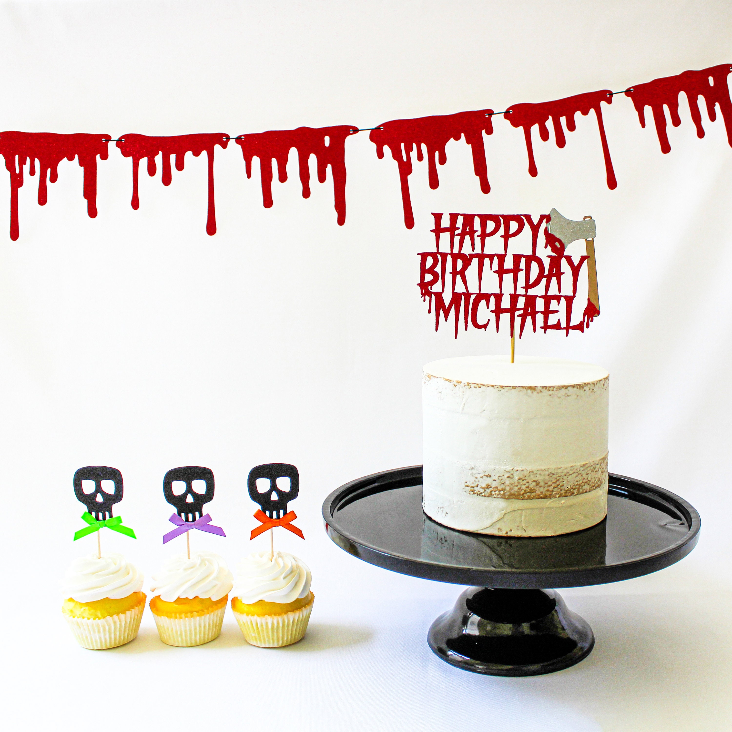 Halloween Happy Birthday Cake Topper/halloween | Etsy