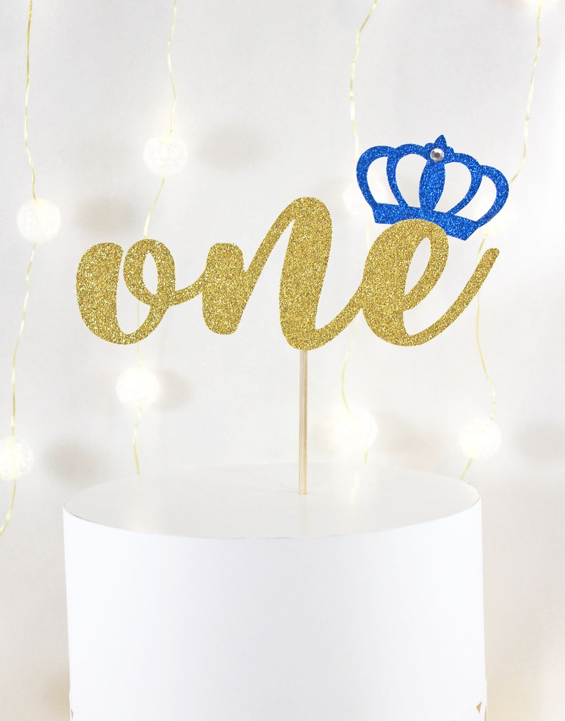 One Cake Topper/crown Cake Topper/prince Cake | Etsy