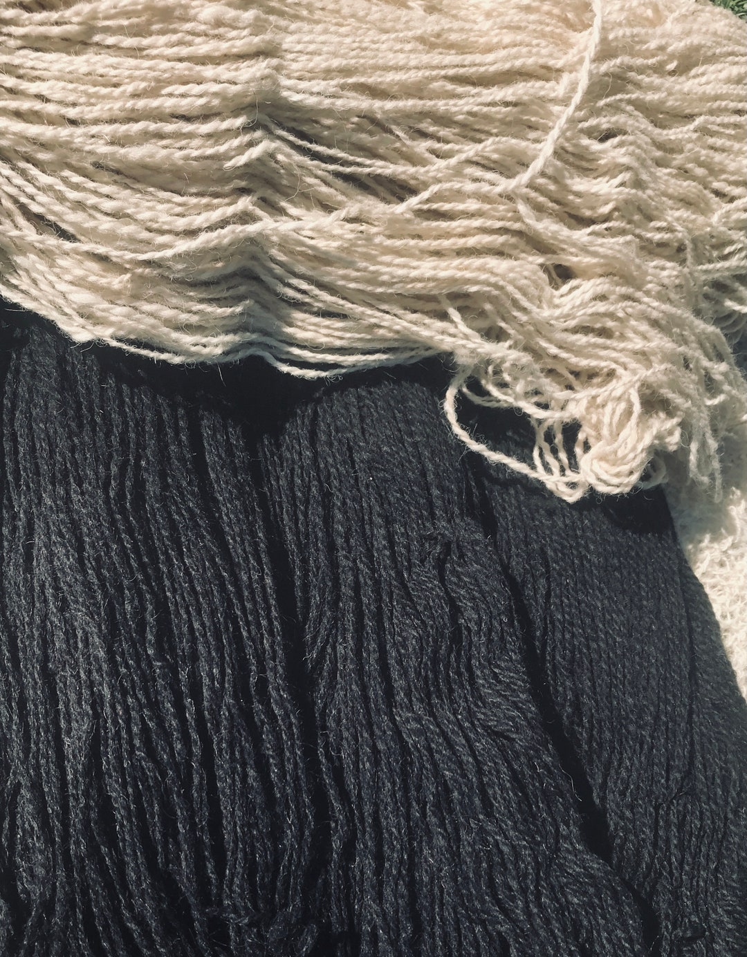 100% Sheep Wool Yarn for Hand Knitting, 240g 8.5 Oz WINE or NATURAL ...