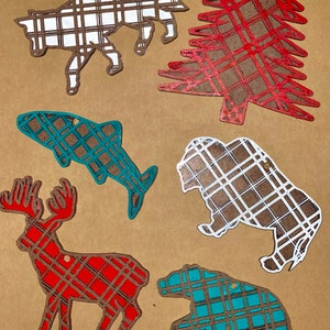 Wilderness Animals Plaid Ornament Bundle (cut Files Only) - Etsy