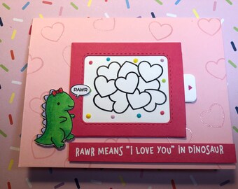 Dinosaur valentine | Etsy