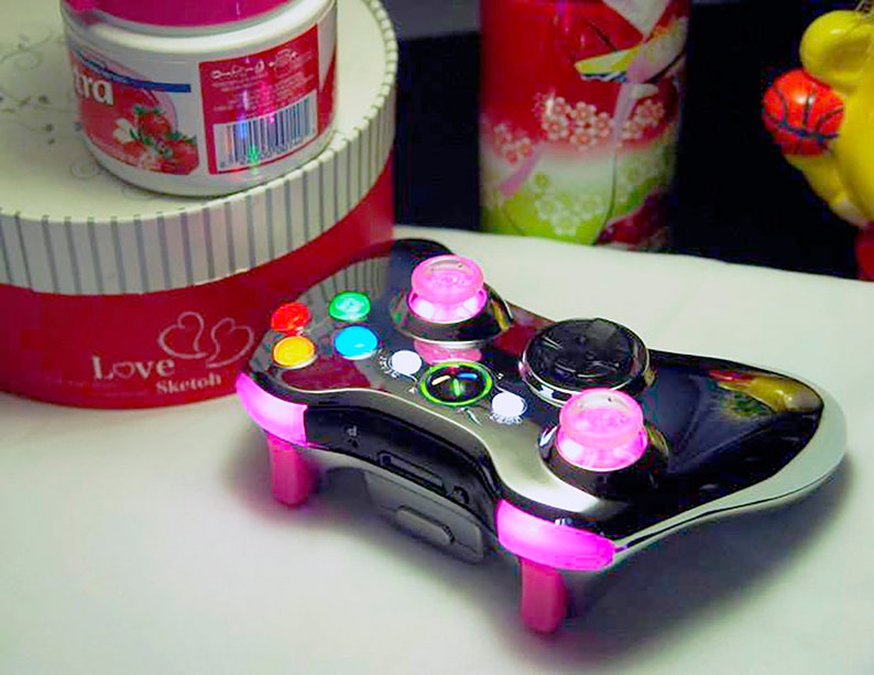 XCM Supreme Wireless Shell chrome/pink for Xbox 360 Wireless Controller ...