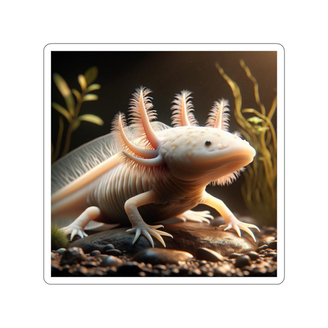 Melanoid Axolotl Stickers, Cute Animal Decal, Laptop Decal, Water ...