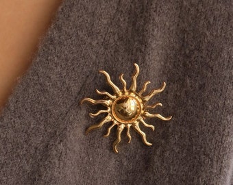 Sun Brooch - Etsy