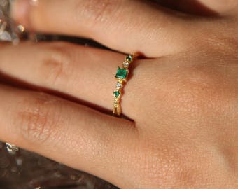 Emerald ring | Etsy