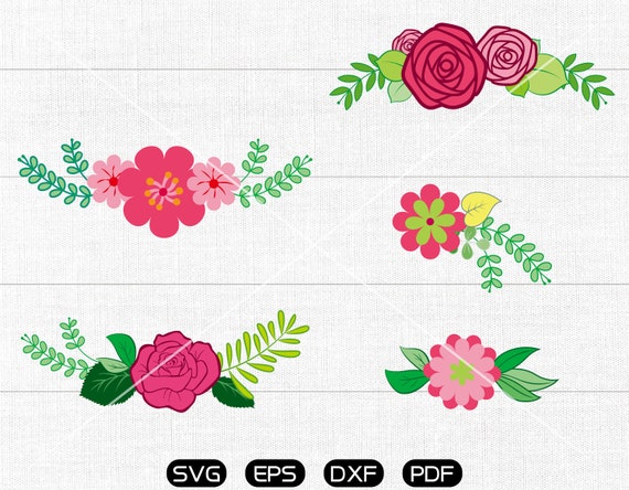 Flower SVG Files Colorful Flower Svg Flower Motifs Svg Leaf - Etsy Canada