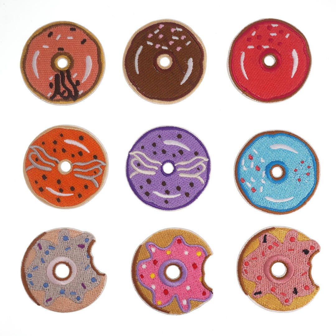 Cute Food Embroidered Self Adhesive Patch, Dessert Applique, Afternoon ...