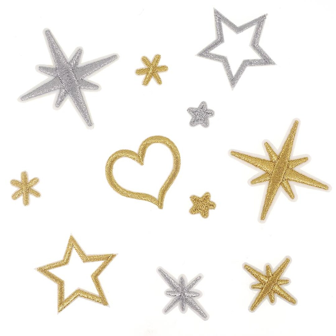 2 Pieces Star Embroidered Iron on Patch, Star Badge Applique - Etsy