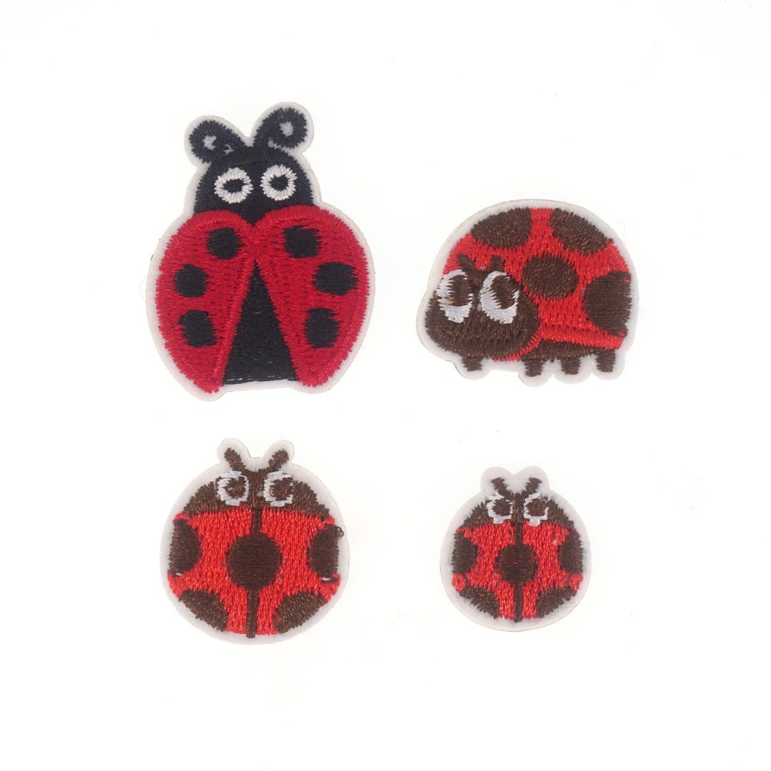 Tiny Ladybug Embroidered Self Adhesive Patch, Insect Ladybird Applique ...