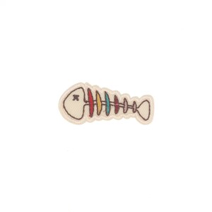 Cute Fishbone Embroidered Self Adhesive Patch, Funny Fishbone Applique ...