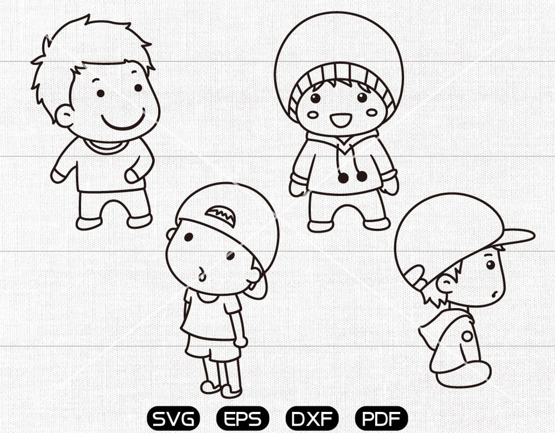Cute Kids Svg, Boy Svg, Children Svg, People Clipart, Cricut, Cameo ...