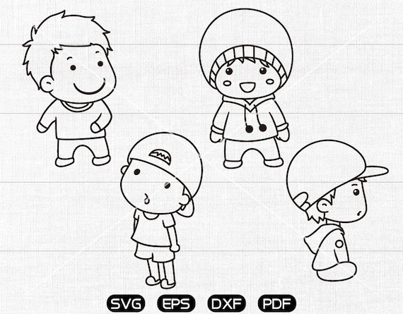 Cute Kids Svg Boy Svg Children Svg People Clipart Cricut | Etsy Hong Kong