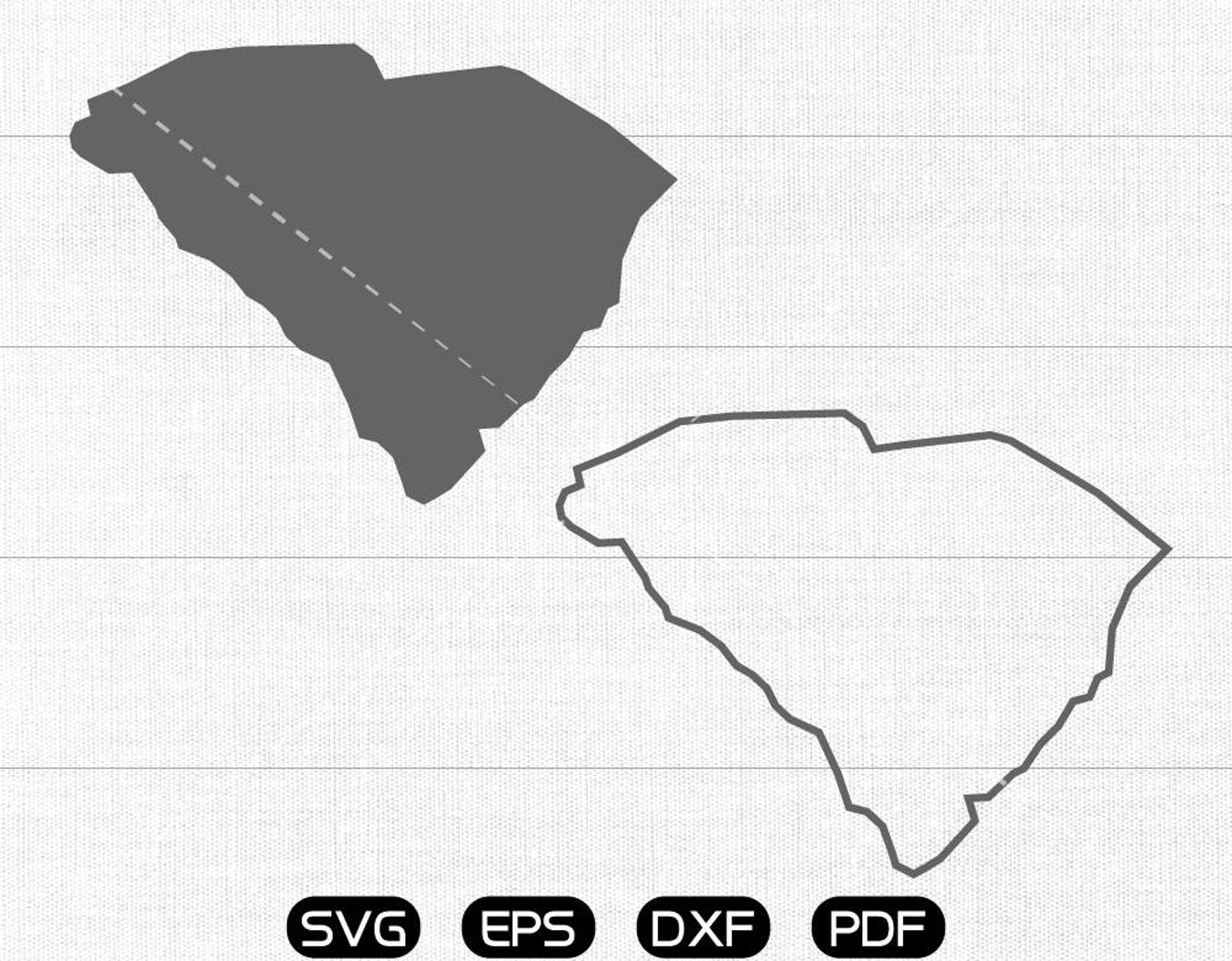 South Carolina SVG State SVG Vector SC Clipart Cricut - Etsy