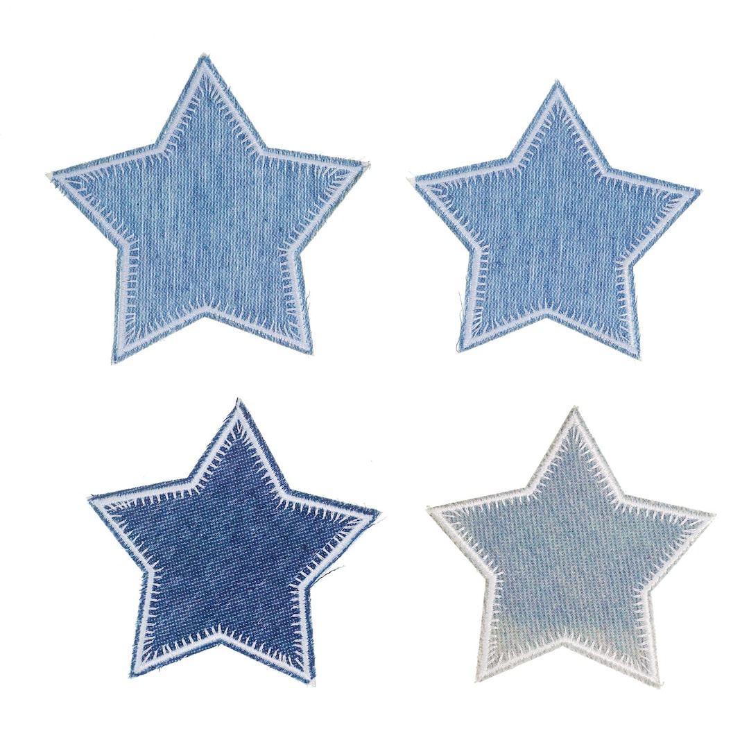 Blue Jeans Star Embroidered Iron on Patch, Star Applique - Etsy