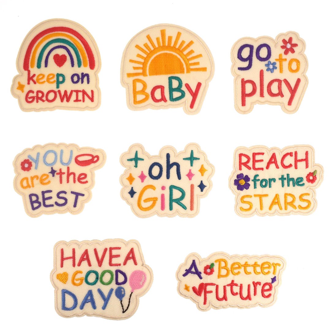 Positive Word Embroidered Iron on Patch, Fashion Positivity Applique - Etsy