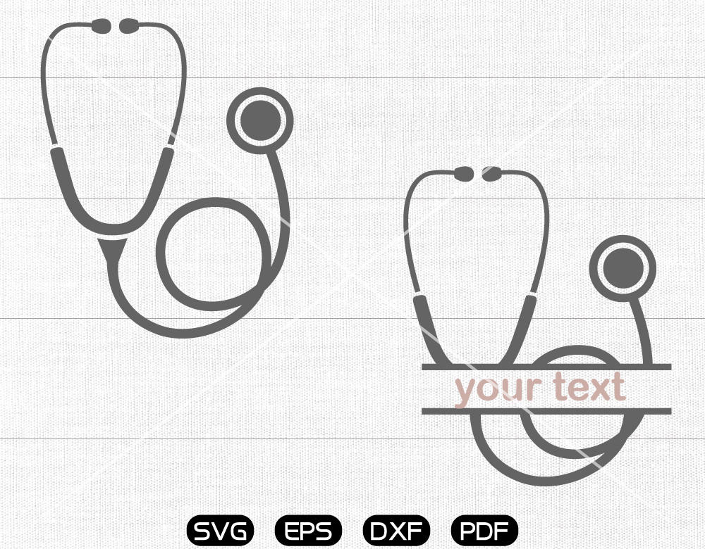 Stethoscope SVG Stethoscope Clipart Cricut Silhouette Cut - Etsy