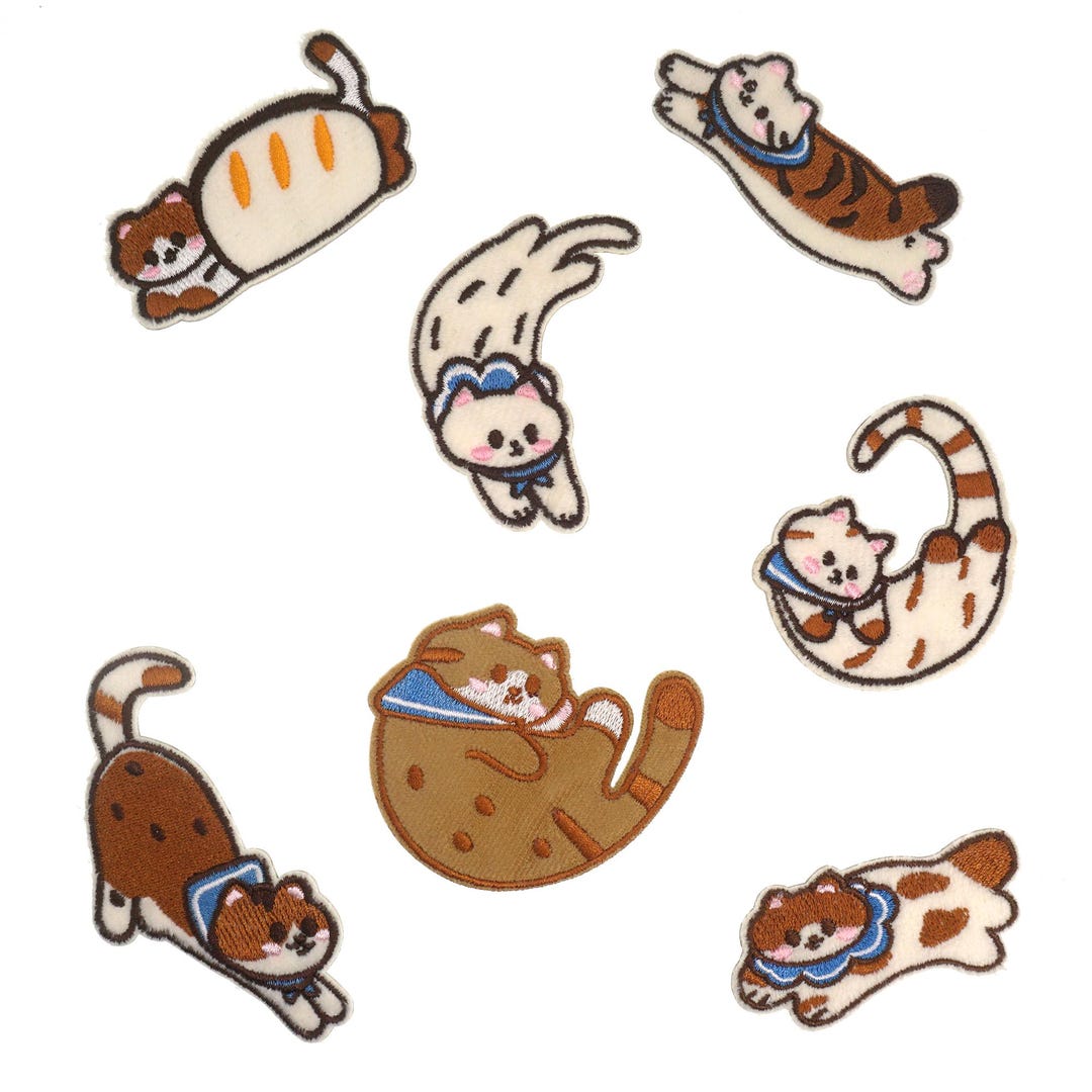 Cute Kitten Embroidered Self Adhesive Patch, Kitten Applique, Cat Patch ...