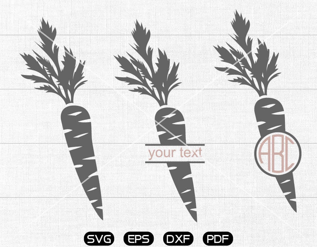 Carrot Svg Carrot Clipart Monogram Frame Cricut Cameo - Etsy