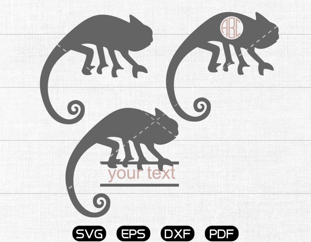 Chameleon Svg, Chameleon Clipart, Monogram Frame Cricut, Cameo ...