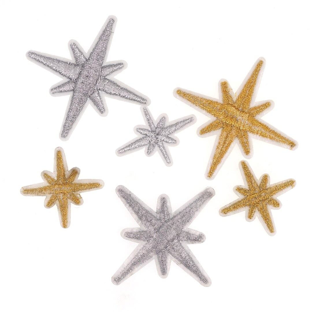 2 Pieces Star Embroidered Iron on Patch, Star Badge Applique - Etsy