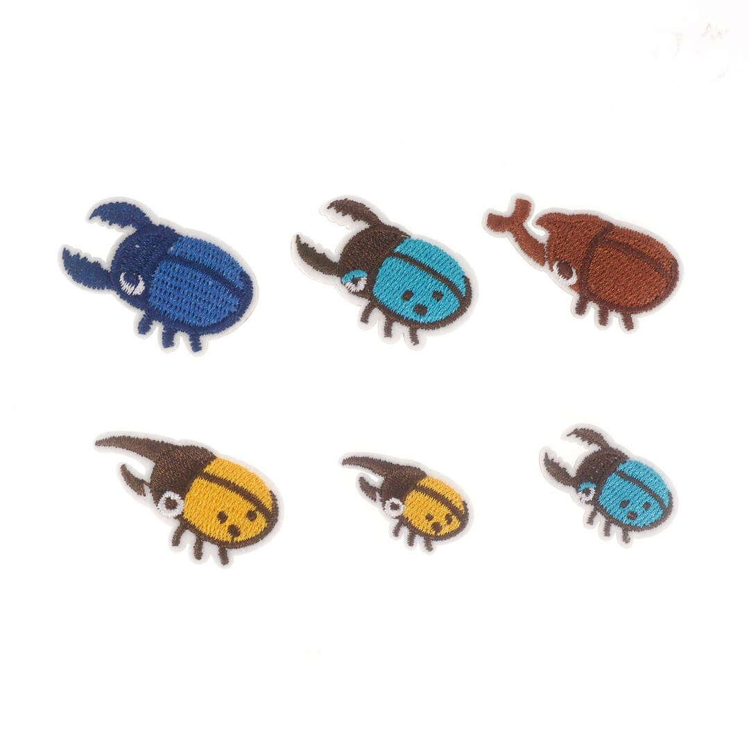 Tiny Beetle Embroidered Self Adhesive Patch, Funny Unicorn Beetle ...