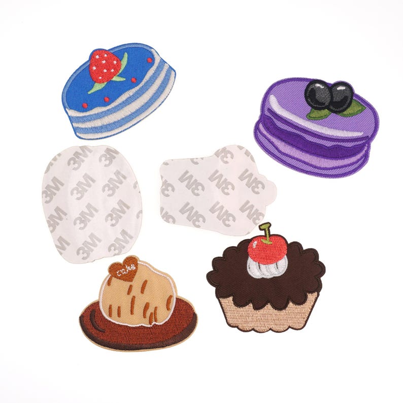 Cute Cake Embroidered Self Adhesive Patch, Dessert Applique, Afternoon ...