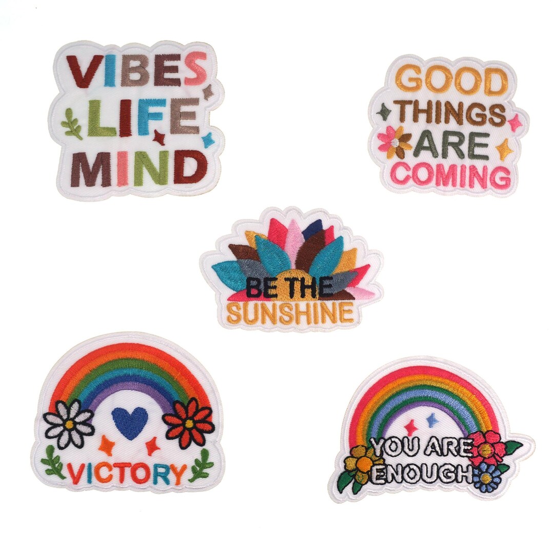 Positive Word Embroidered Iron on Patch, Positivity Applique, You Are ...