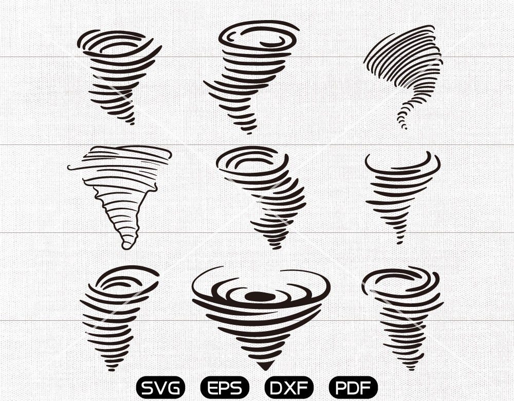 Tornado SVG Hurricane svg Typhoon svg Storm Clipart | Etsy