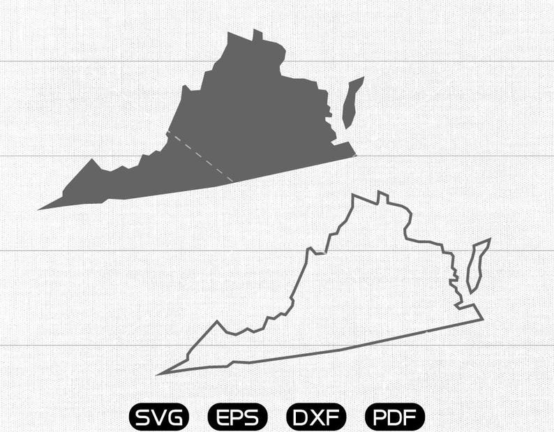 Virginia SVG State SVG Vector VA Clipart Cricut Silhouette | Etsy