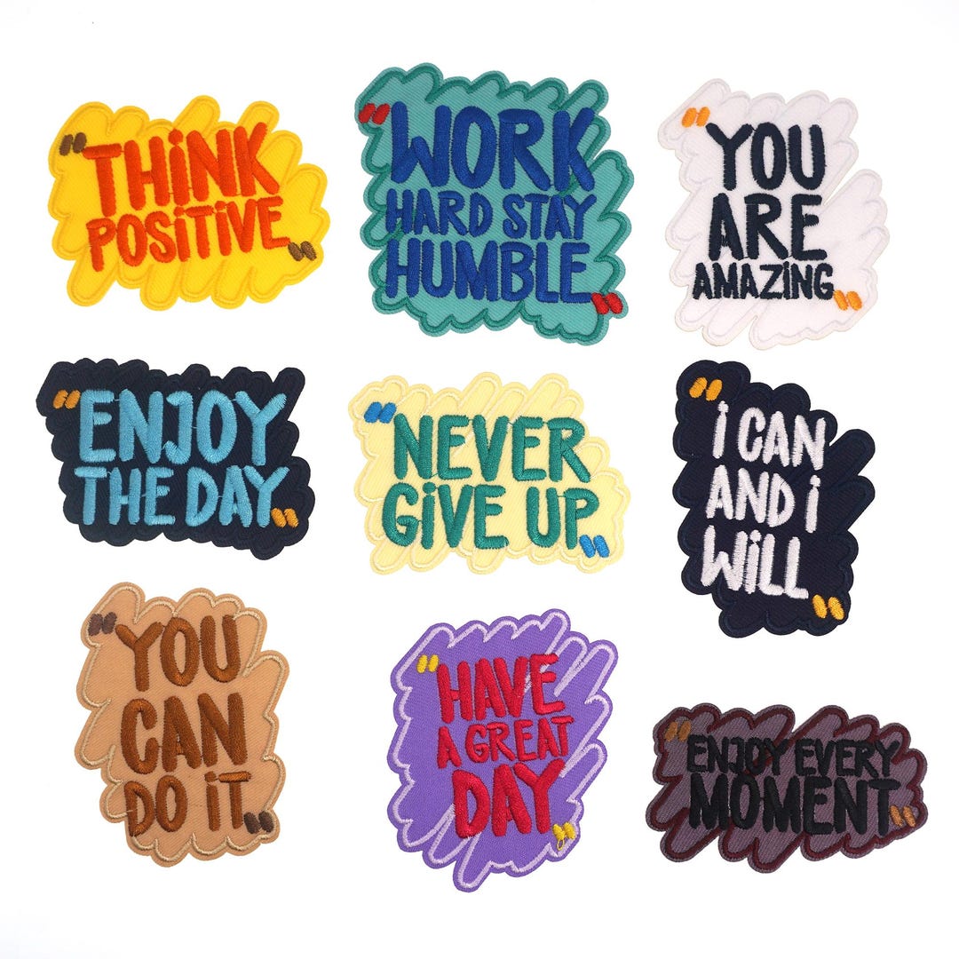 Positive Word Embroidered Iron on Patch, Fashion Positivity Applique - Etsy
