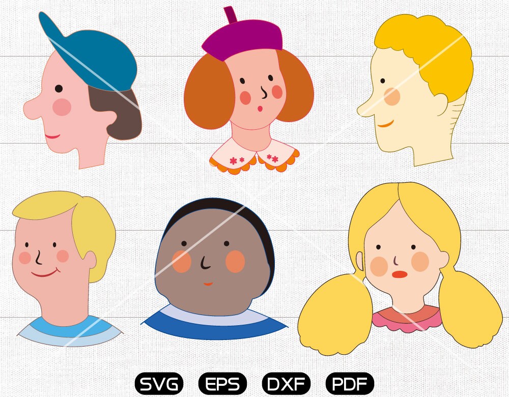 Face SVG Man Face Svg Woman Face Clipart Cricut Silhouette - Etsy Australia