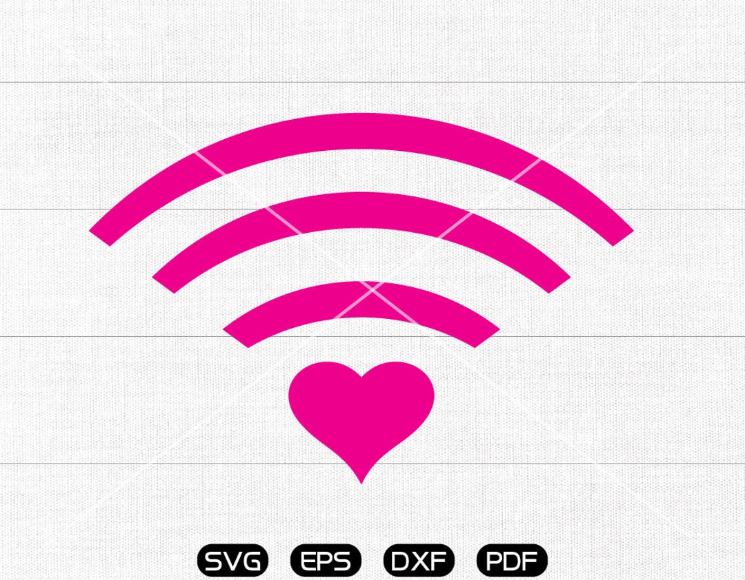 Heart Wifi Svg, Heart Clipart, Cricut, Silhouette Cut Files Commercial ...