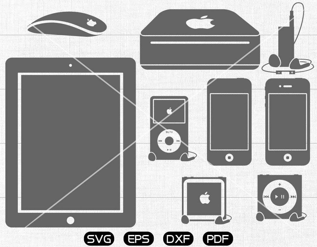 Apple iPhone Svg, iPad Svg, MP3, MP4, Mouse Clipart, Cricut, Cameo ...