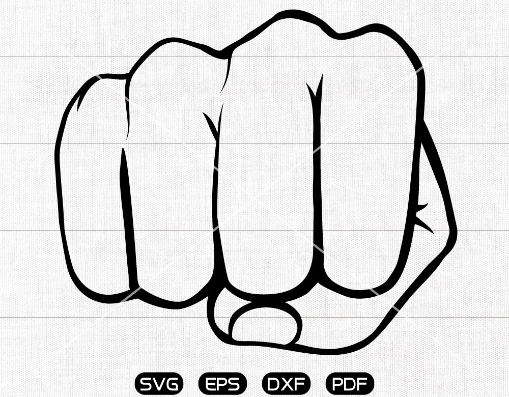 Fist SVG Hand Finger Clipart Cricut Silhouette Cut Files - Etsy